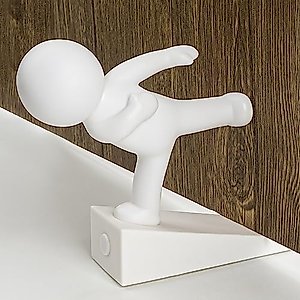Omoojee Cute Door Stop, Decorative and Sturdy, Decorative Door Stop, Lower Front Wedge Suitable for More Doors, White(Patented)