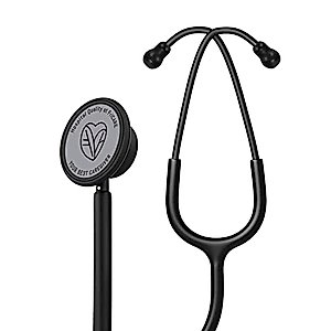 FriCARE Lightweight Dual Head Stethoscope for Medical Professionals Doctors, Aluminum Chestpiece and Headset (Black)