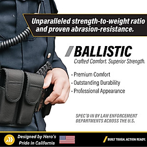 Hero's Pride Ballistic OC Pepper Spray Holder, Nylon EDC Holster for Duty Belt, Mace Holder Fits MK4, Molded Construction Duty Gear, Lightweight & Durable Design, Quick Access, Hidden Snap, Case Only