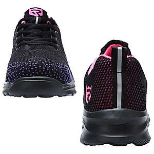 LARNMERN Steel Toe Shoes Women Tennis Comfortable Sneakers Work Lightweight Sneaker Safety Ladies Puncture Proof Women's Shoe 112K(9 Women, Purple)