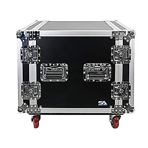 Seismic Audio - SA-PTR-10UC - 10 Space Pro Audio DJ Road Rack Case with Casters - 10U Pro Tour Grade Rack