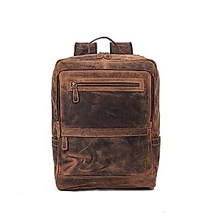 Leather backpack purse rucksack laptop bag for women and men travel school college hiking travel essential shoulder camping Premium buffalo leather bag by KPL