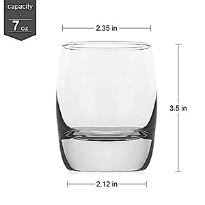 LUXU Premium Whiskey Rock Tasting Glasses (Set of 4),7 oz Lowball Bar Glasses,Old Fashioned Whisky Tumblers for Drinking Bourbon, Scotch Whisky,Cocktail,Cognac,Rum Vodka Liquor,Great Gifts for Women