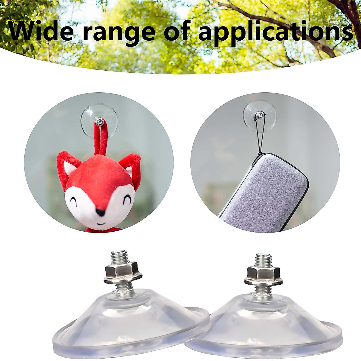 AccEncyc 6 Pcs Strong Thickened Sucker Suction Cup Clear PVC Sucker Pads with M6 x 14 Thread Screw Extra Strong Adhesive Glass Suction Holder