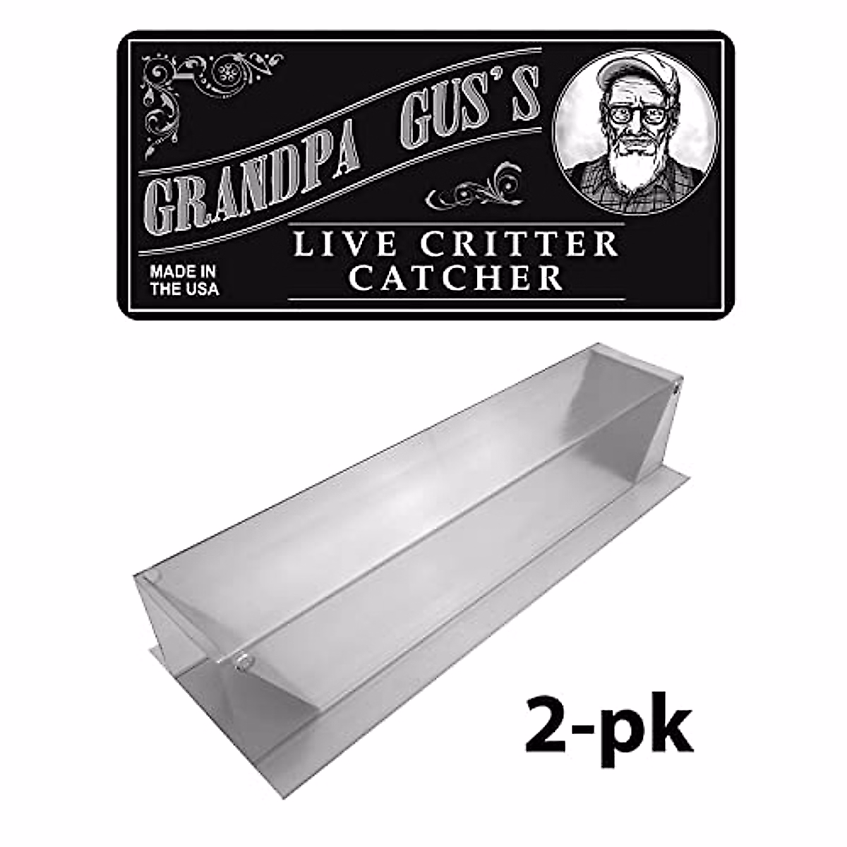 Grandpa Gus's CCT-2 Humane Live Catch & Release Critter & Rodent Trap, Indoor/Outdoor Reusable with No Poison/Glue & No Killing (Pack of 2)