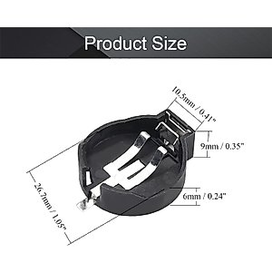 Fielect 10Pcs CR2450 Coin Cell Button Battery Holder Socket Container Case