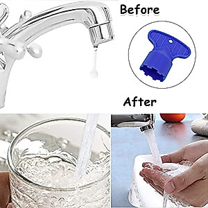 4 Pack Faucet Aerator Key Removal Wrench Tool with 4 Sizes M16.5, 18.5, 21.5, 24 Recessed Aerator Key Sink Aerator Wrenches for Cache Aerators (Blue)