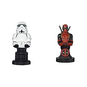 Exquisite Gaming: Star Wars Stormtrooper and Marvel Deadpool - Original Mobile Phone, Gaming Controller Holders and Device Stands, Cable Guys, Licensed Figures