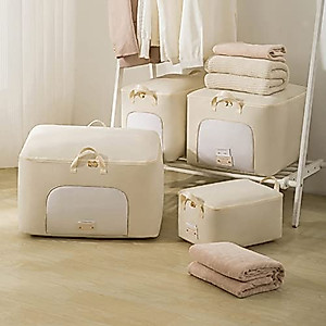 Multipurpose Storage Bag - Damp-Proof D-ir-ty Laundry Bag for Quilts, Blankets, Luggage Suitcase, Clothes, Comforters, Furniture, Washable, Folding, Breathable, Sturdy (A)