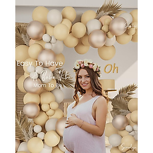 Soonlyn Boho Balloon Arch Kit, 13in, 120pcs Neutral Balloons Garland, Nude, Beige, White Sand, for Baby Shower, Bridal Shower, Birthday Party