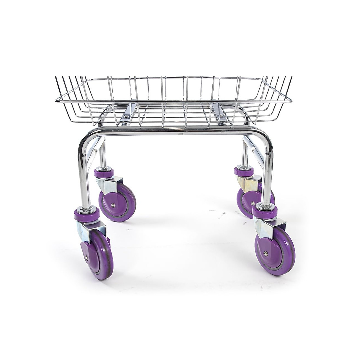 CHAMIN 1.5BU Chrome Coated CART for House and Commercial (Lavender Color) (Chrome, 1.5 Bushel)