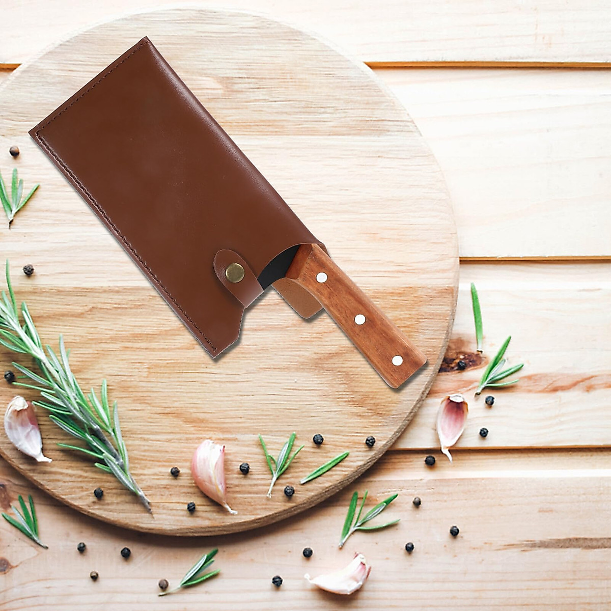 Leather Knife Kitchen Knife Waistband Leather Protector Meat Cleaver Leather Cutter Case Knives Guards Cutter Storage Covers Kitchen Props Belt