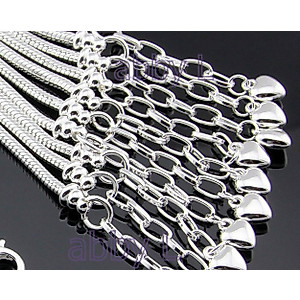 Yeshan 5pcs Women Silver Plated Snake Chain Charm Bracelet Starter with Classic Bead Lobster Clasp Fits All Chamilia Troll Biagi Beads,7.5 inch