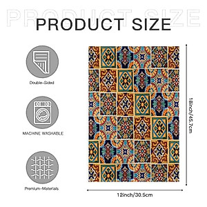 Double-sided garden flag Mexican Talavera Tiles Boho Print Outdoor Flag Garden Flag Yard Outdoor Decoration （12×18in）.