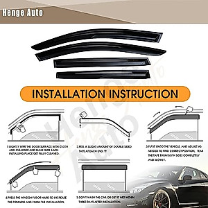Window Visors Rain Guards Compatible with 2008-2017 Dodge Journey Tape-On 4PCS