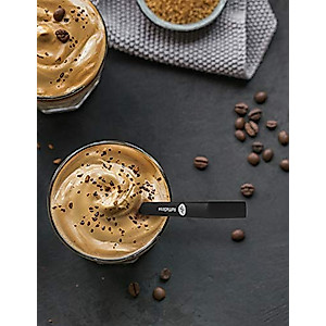 KoffieStraw Reusable Straws | 2-Pack Straws with Stainless Steel Cleaning Brushes | Long Lasting & BPA-Free Standard Size Straws for Coffee, Tea, Milk, Cold and Hot Drink | Black - 8", 10"