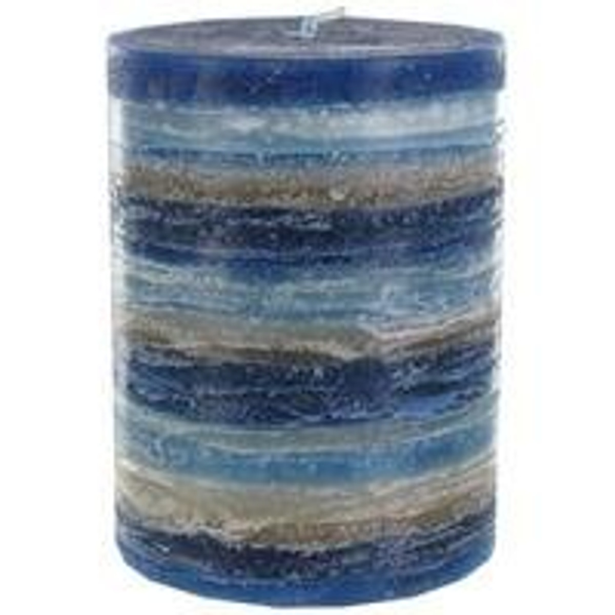 Scented Pillar Candle - Multi-Layered Hand Made Rustic Blue Candles with Cotton Wick - Smokeless Decorative Candle for Home Interior, Wedding, Romantic Event - 40 Hour Long Burn