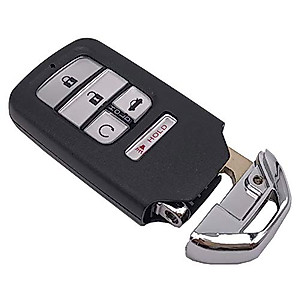 Remote Smart Key Fob Shell Case Fit for 2016 2017 2018 Honda Civic CR-V Pilot Keyless Entry Replacement Car Key Cover (Silver, 5 Buttons)