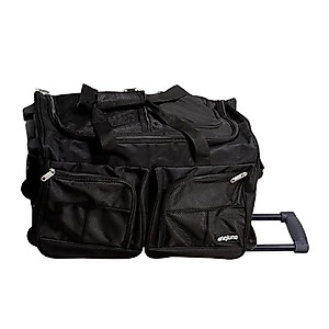Dejuno 20-Inch Carry-on Rolling Duffle Bag, Black, One Size