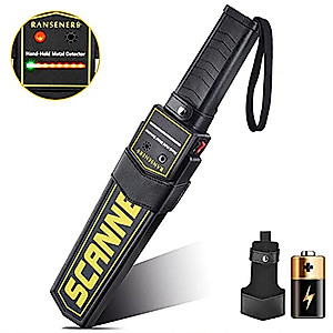 RANSENERS Handheld Metal Detector Wand, Battery Powered, Security Wand with Light