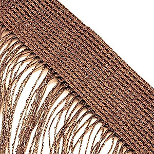 Topixdeals Door Fringe Curtain,Door Curtains,Rare Flat Silver Ribbon Door String Curtain Thread Fringe Window Panel Room Divider Cute Strip Tassel Party Events (1 Pack, Dark-Brown)