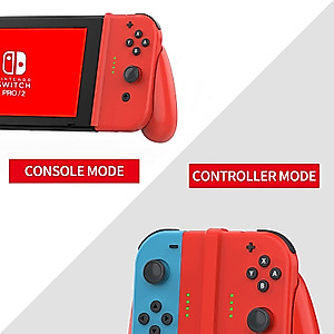 Switch Joycons Detchable Grip Compatible with Nintendo Switch/Switch OLED JoyCons Controllers,Nintendo switch accessories-Red