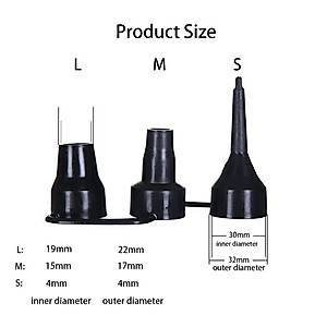 Helonge Air Pump Replacement Nozzles, 3 Pack Inflatable Pump Nozzles Head, Air Pump Inflator Adaptor Accessory for Partial Air Bed, Air Mattress etc