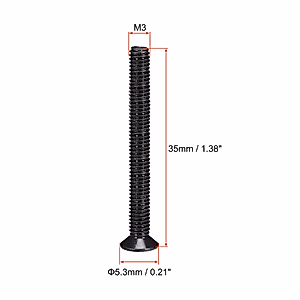uxcell M3 x 35mm Phillips Screw Fastener Black for Laptop PC TV Fan Switch 50pcs