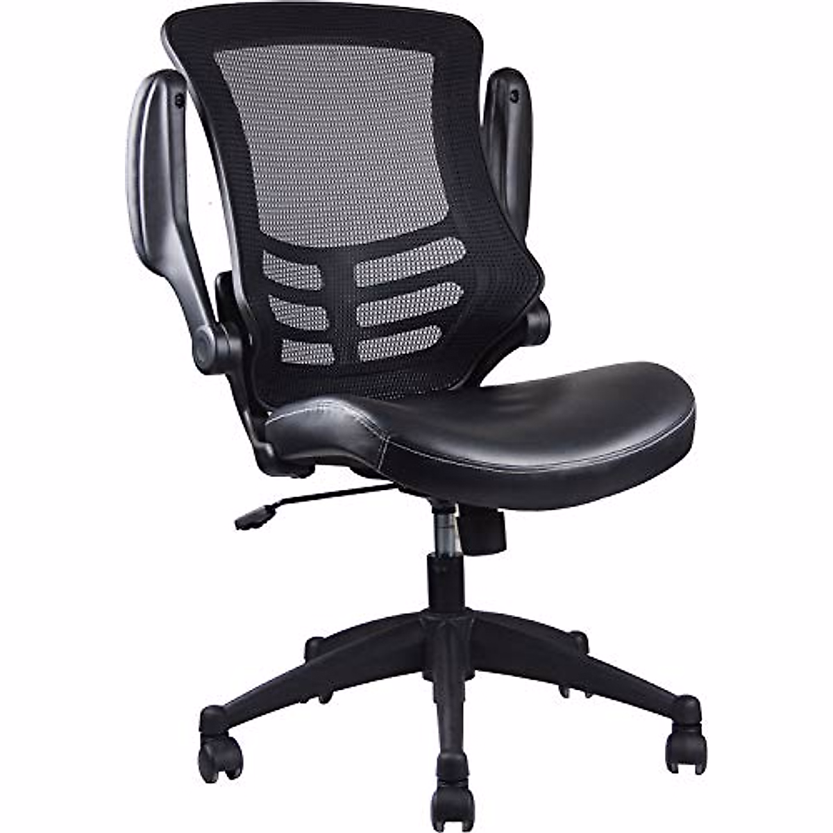 Stylish Mid-Back Mesh Office Chair With Adjustable Arms. Color: Black