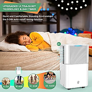 HUMILABS 1500 Sq. Ft Dehumidifiers for Home and Basements,22 Pints Dehumidifiers for Large Room with Auto or Manual Drainage,0.528 Gallon Water Tank,24 Hours Timer,Dry Clothes Mode