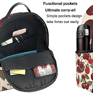 BAFAFA cherry pattern Printed Travel Backpack Business Work Bag Computer Bag Outdoor Sports Rucksack