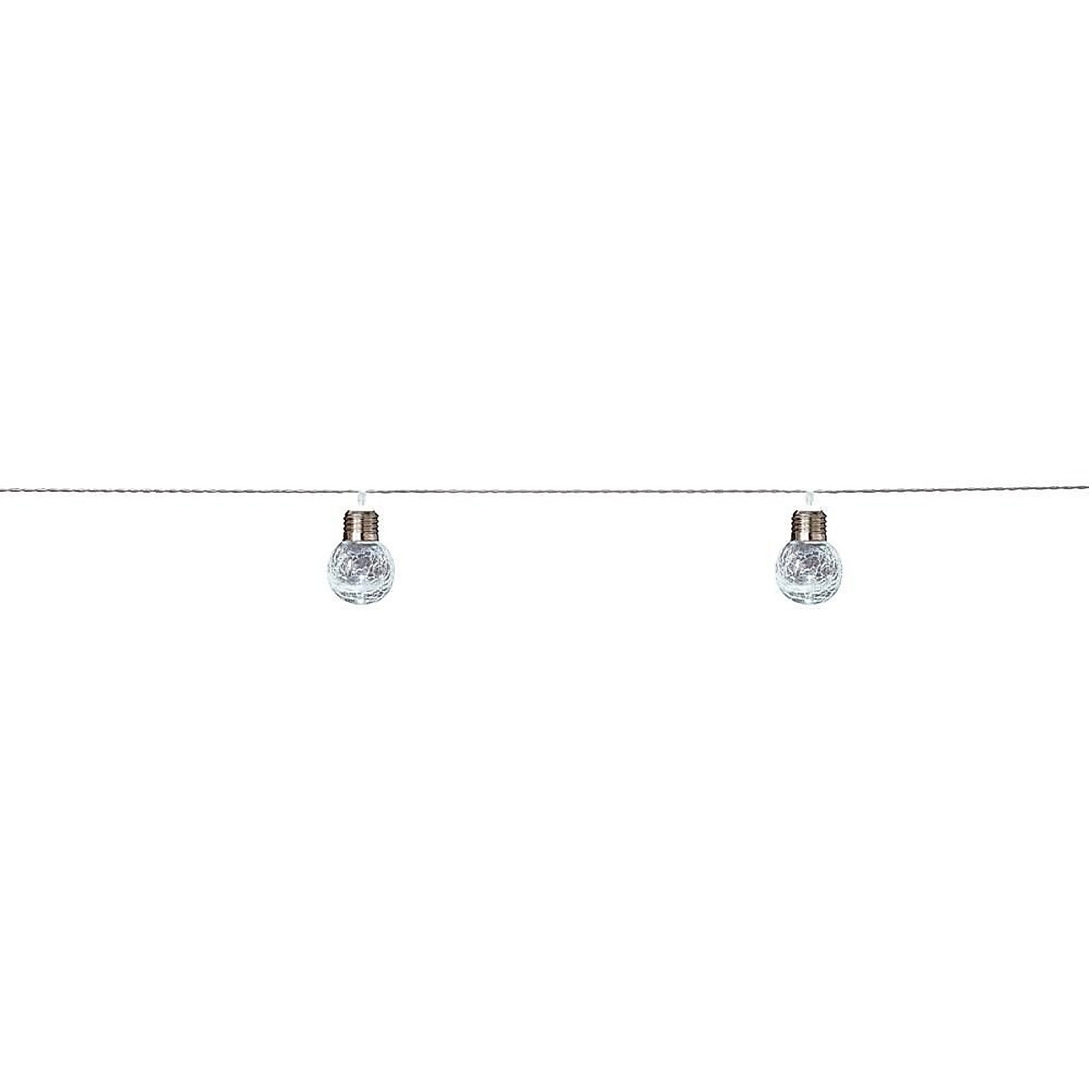 Hampton Bay 10-Light 12 ft. Integrated LED Clear Crackle Glass Ball String Light Set