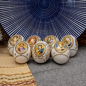 LOVARE Lot 4 Heat Shrink Wrap Sleeve Decoration Easter Pysanka Pysanky Supplies Ornaments for 28 Eggs Traditional, Icons