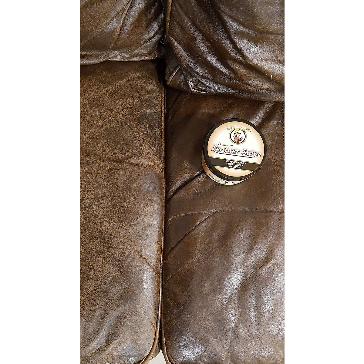 Howard Products Leather Salve - Leather Conditioner for Car Interior, Rejuvenates, Protects, Revives Leather: Couches, Shoes, No Sticky Residue