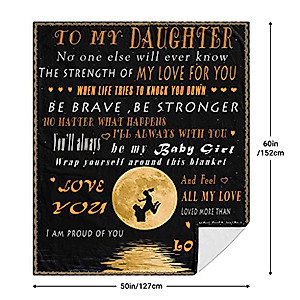 JERHTUO to My Daughter Blanket from Dad Love Letter Personalized Flannel Throw Blanket Daughter Birthday Christmas Thanksgiving Valentines Gifts for Daughters