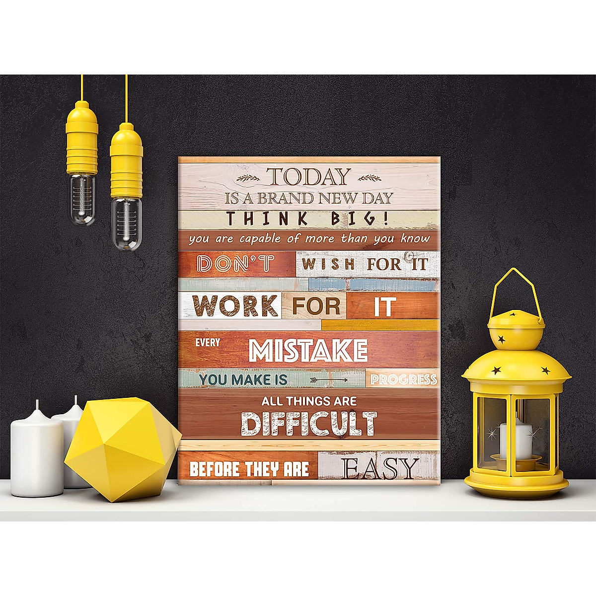 Inspirational Motivational Office Quotes Theme Canvas Wall Art for Office Studios School Dorm Wall Decor, Inspirational Motivational Living Room Bedroom Office Home Decor 11.5'' X 15''