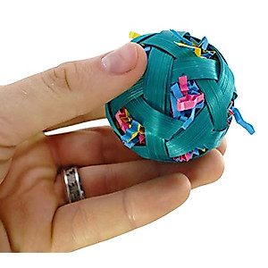 Bonka Bird Toys 1237 Three Natural Stuffed Bamboo Two Inch Balls Foot Talon Craft Part Bird Toys Conures Cockatiels Parakeets and Other Similar Birds