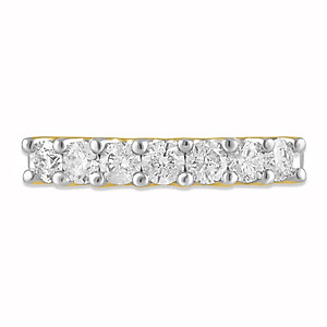 Beyond Brilliance 1.00 Carat Diamond, Elegant 14K Yellow Gold Prong Set 7 Stone Round Cut Diamonds Finger Ring (J-K,I2) Fine Jewelry for Women | Gift Box Included