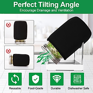 Sprouting Jar Kit, 32 OZ 2 Large Wide Mouth Mason Jars with Sprout Lids, Premium Canning Lids, Blackout Sleeves, Tray,Stand & Canning Brush - Sprouting Kit for Growing Broccoli, Mung Bean, Alfalfa