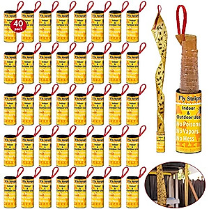 40 Pack Fly Strips Indoor Sticky Hanging, Sticky Fruit Fly Traps for Indoors, Fly Paper Strips Indoor Hanging for Small Flying Insects