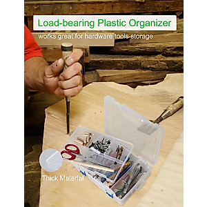 Tnqhuq Bead Organizer Tackle Box Organizer Bead Storage Containers 2-layer Craft Organizer Plastic Organizer Box with Dividers & Removable Tray