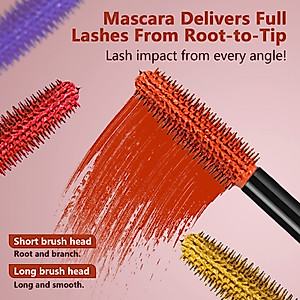 Long Lasting Smudge-Proof Lash Sensational Mascara, FantasyDay 6 Pcs 0.5 Fl Oz Washable Volumizing Lengthening Defining Curling Eyelash Makeup Set - Lift Separates Eye Lashes False Lash Effect Mascara