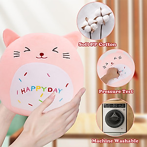 Ezrealhoon Cat Plush Toy Cat Pillow, Stuffed Animal Toys Gifts for Girls Boys Kids Birthday Valentines Day Christmas, Soft Kawaii Kitty Plush Doll Cat Plushie (Cat-B,11inch)