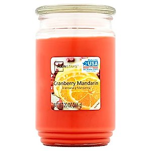 Mainstay Candle Cranberry Manderin Medium Jar Candle