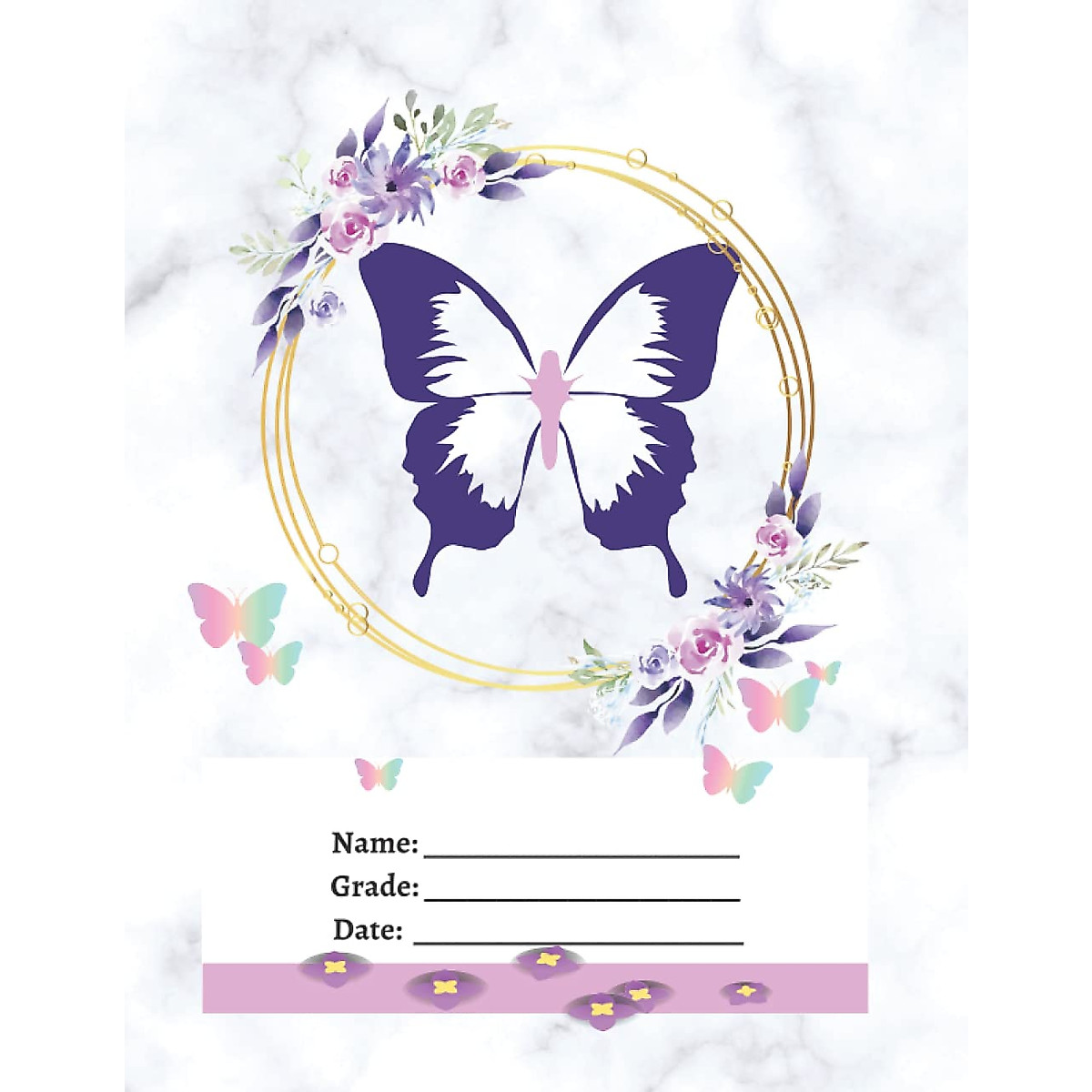 Purple Butterfly composition notebook for kids: Butterfly themed notebook for kids