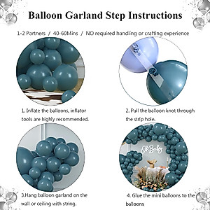 Fxozru Slate Blue Balloons Arch Garland Kit 108Pcs 18/12/10/5 Inch Different Sizes Dark Teal Balloons for Birthday Wedding Bridal Baby Shower Decorations Party Supplies