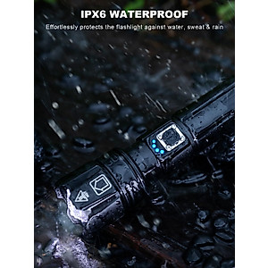 Flashlights High Lumen Rechargeable, 990,000 Lumens Super Bright LED Flashlight, High Powered Flash Light with 5000 mAh Capacity, Waterproof Handheld Flashlight for Camping Hiking(2 Pack)