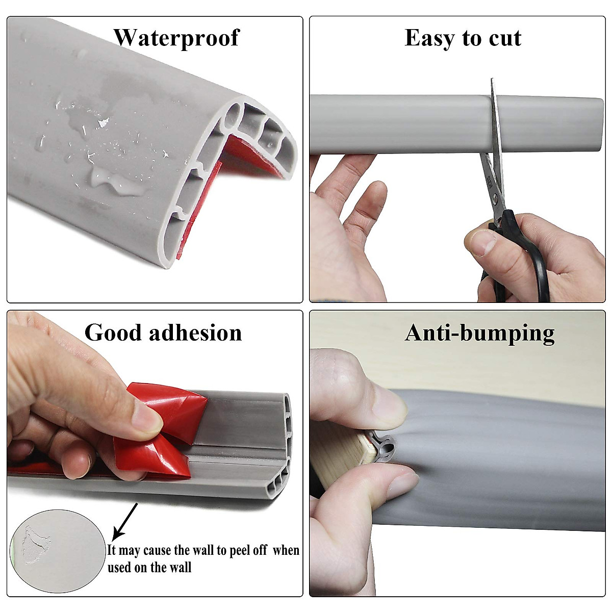 LEWINO Stair Edge Protector Edge Bumper Guard Stair Proofing Table Edge Protector for Garage, Cabinet, Fireplace 5.3ft (15.7in*4pcs)