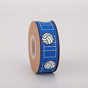 Meseey 2 Rolls 20 Yards Sport Ball Ribbon3/4Inch Fabric Ribbons for Wreath Gift Wrapping Sport Team Party Decor (Volleyball)