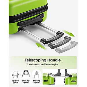 Luggage 3 Piece Sets Hard Shell Luggage Set with Spinner Wheels, TSA Lock, 20 24 28 inch Travel Suitcase Sets (Light Green, 3 Piece Set)…